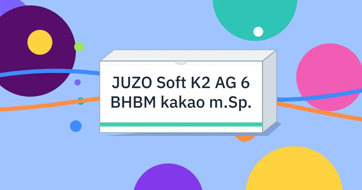 Symbolbild: Packung mit der Aufschrift JUZO Soft K2 AG 6 BHBM kakao m.Sp. (PZN 14859306) – Verfügbarkeit und Bezug in Apotheken in Frankfurt am Main