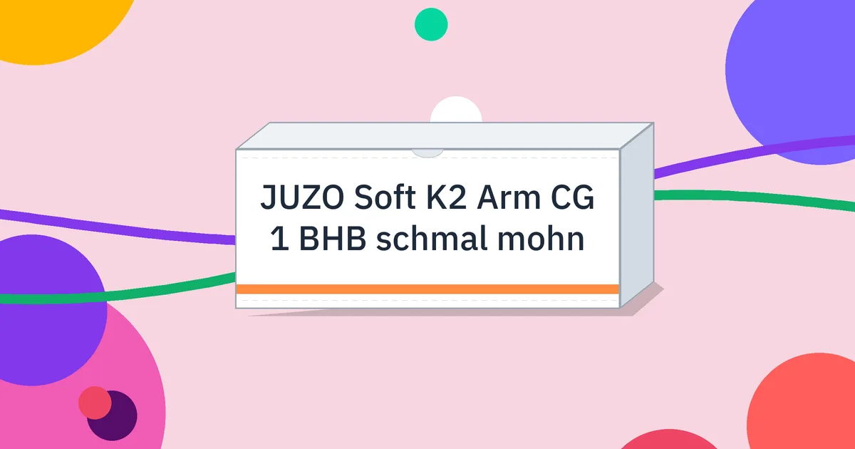 Symbolbild: Packung mit der Aufschrift JUZO Soft K2 Arm CG 1 BHB schmal mohn (PZN 15511686) – Verfügbarkeit und Bezug in Apotheken in Frankfurt am Main