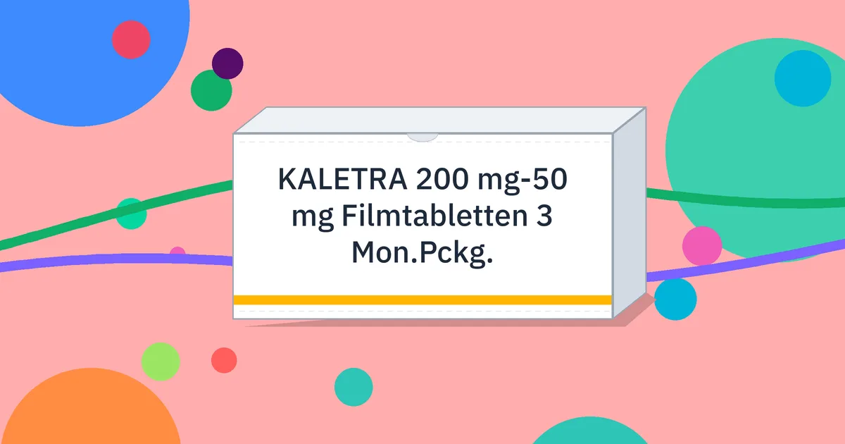 Symbolbild: Packung mit der Aufschrift KALETRA 200 mg-50 mg Filmtabletten 3 Mon.Pckg. (PZN 10746083) – Verfügbarkeit und Bezug in Apotheken in Frankfurt am Main