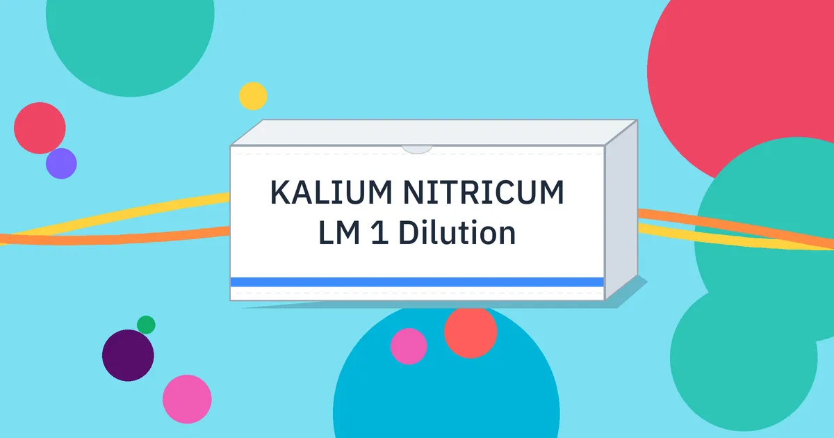 Symbolbild: Packung mit der Aufschrift KALIUM NITRICUM LM 1 Dilution (PZN 09649618) – Verfügbarkeit und Bezug in Apotheken in Frankfurt am Main
