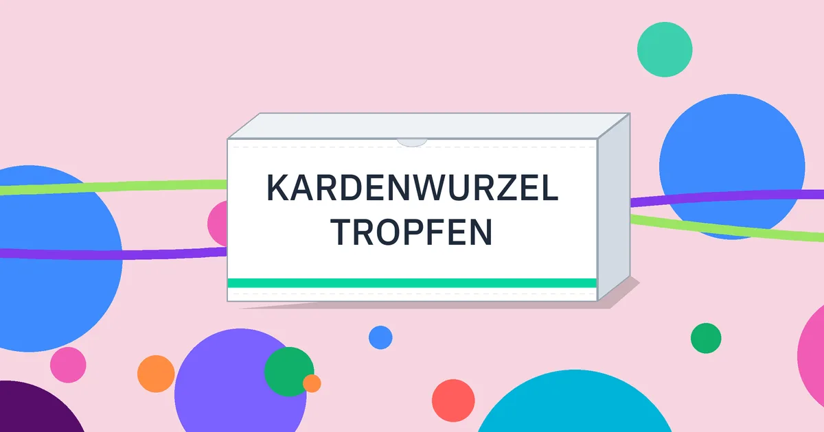 Symbolbild: Packung mit der Aufschrift KARDENWURZEL TROPFEN (PZN 11053324) – Verfügbarkeit und Bezug in Apotheken in Frankfurt am Main