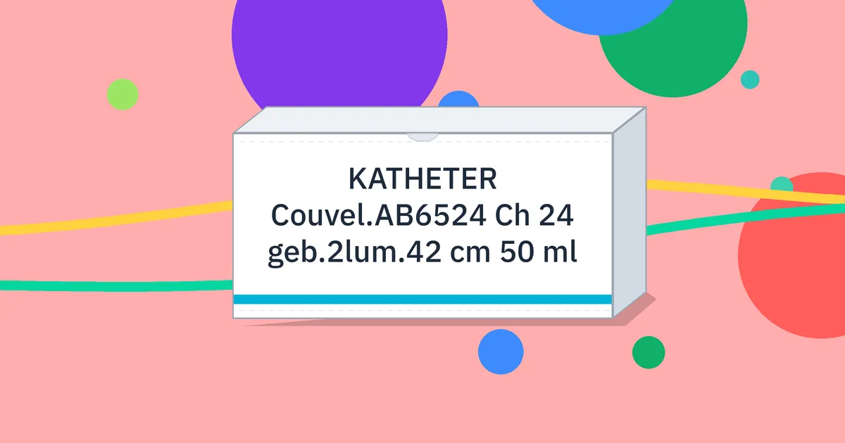 Symbolbild: Packung mit der Aufschrift KATHETER Couvel.AB6524 Ch 24 geb.2lum.42 cm 50 ml (PZN 00153028) – Verfügbarkeit und Bezug in Apotheken in Frankfurt am Main
