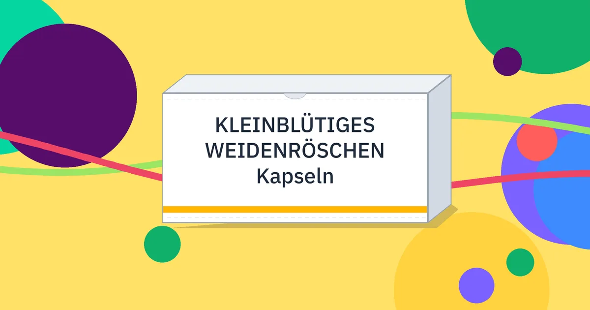 Symbolbild: Packung mit der Aufschrift KLEINBLÜTIGES WEIDENRÖSCHEN Kapseln (PZN 05362191) – Verfügbarkeit und Bezug in Apotheken in Frankfurt am Main