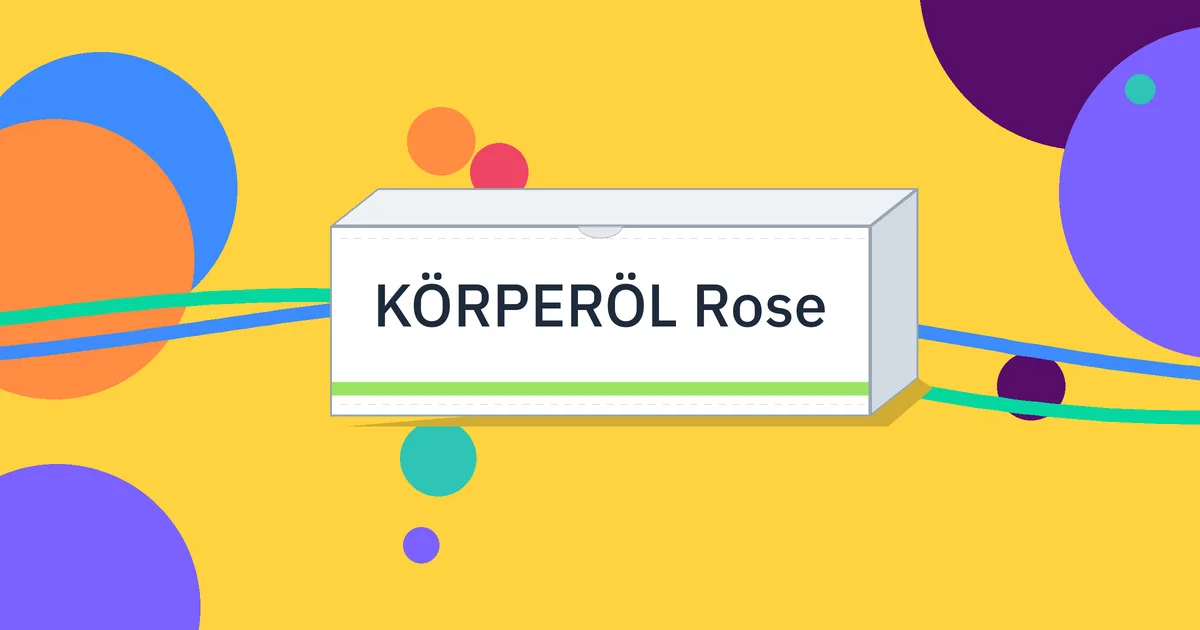 Symbolbild: Packung mit der Aufschrift KÖRPERÖL Rose (PZN 16859842) – Verfügbarkeit und Bezug in Apotheken in Frankfurt am Main