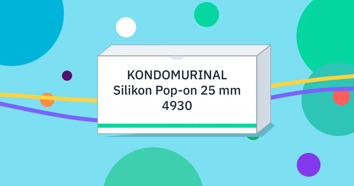 Symbolbild: Packung mit der Aufschrift KONDOMURINAL Silikon Pop-on 25 mm 4930 (PZN 08747483) – Verfügbarkeit und Bezug in Apotheken in Frankfurt am Main