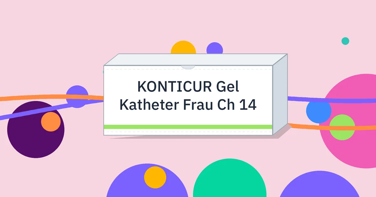 Symbolbild: Packung mit der Aufschrift KONTICUR Gel Katheter Frau Ch 14 (PZN 10099241) – Verfügbarkeit und Bezug in Apotheken in Frankfurt am Main