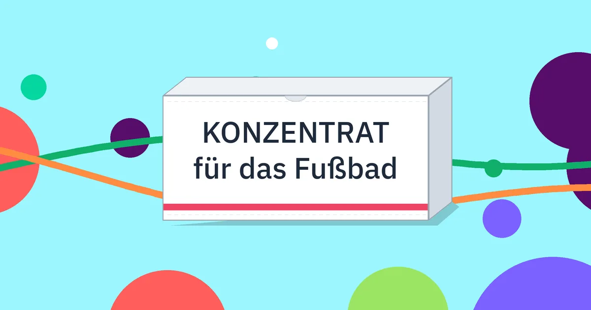 Symbolbild: Packung mit der Aufschrift KONZENTRAT für das Fußbad (PZN 06155123) – Verfügbarkeit und Bezug in Apotheken in Frankfurt am Main