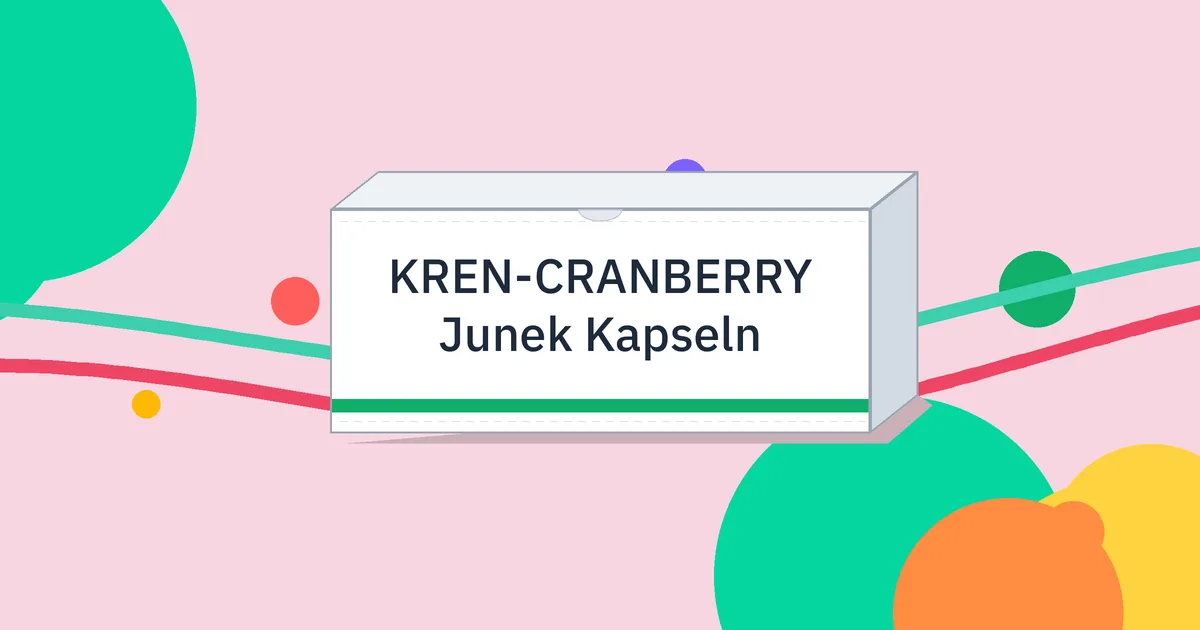 Symbolbild: Packung mit der Aufschrift KREN-CRANBERRY Junek Kapseln (PZN 10307159) – Verfügbarkeit und Bezug in Apotheken in Frankfurt am Main