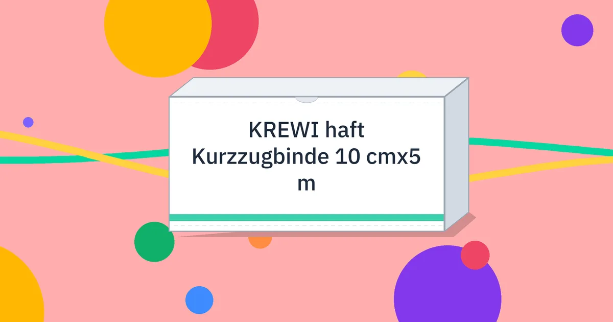Symbolbild: Packung mit der Aufschrift KREWI haft Kurzzugbinde 10 cmx5 m (PZN 11337837) – Verfügbarkeit und Bezug in Apotheken in Frankfurt am Main