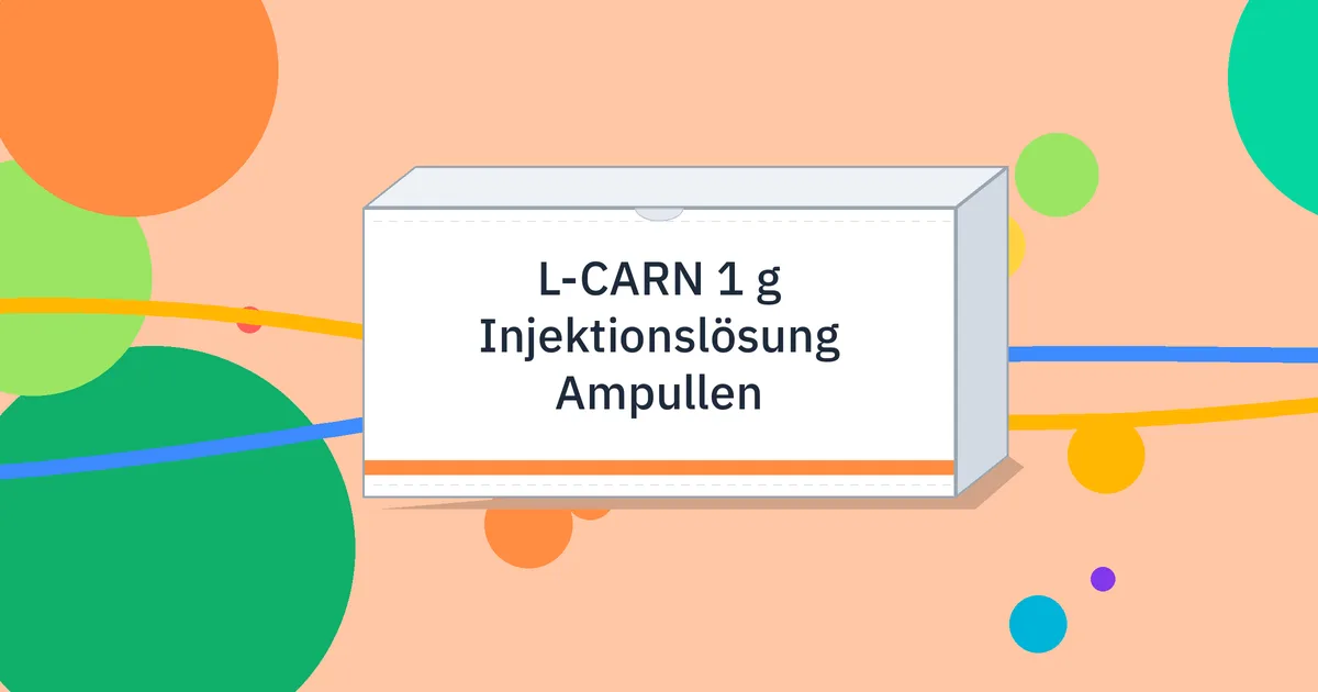 Symbolbild: Packung mit der Aufschrift L-CARN 1 g Injektionslösung Ampullen (PZN 03951032) – Verfügbarkeit und Bezug in Apotheken in Frankfurt am Main