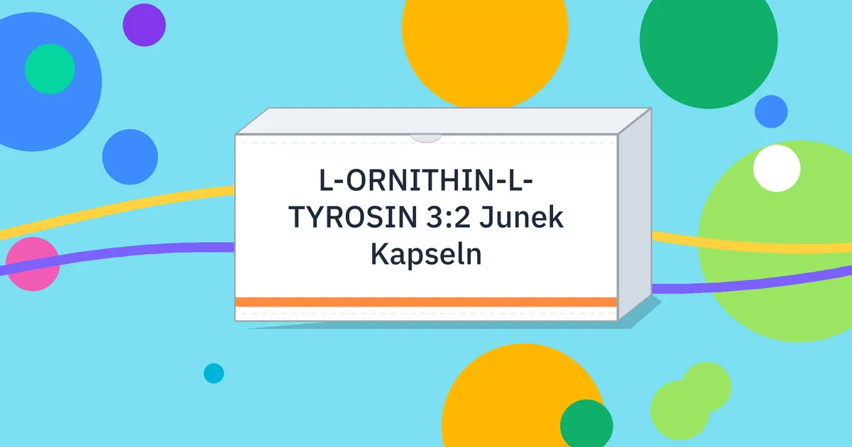 Symbolbild: Packung mit der Aufschrift L-ORNITHIN-L-TYROSIN 3:2 Junek Kapseln (PZN 00983391) – Verfügbarkeit und Bezug in Apotheken in Frankfurt am Main
