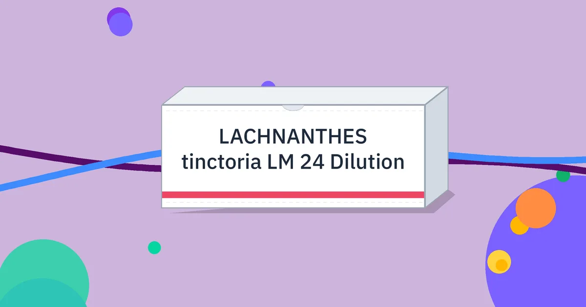 Symbolbild: Packung mit der Aufschrift LACHNANTHES tinctoria LM 24 Dilution (PZN 13520497) – Verfügbarkeit und Bezug in Apotheken in Frankfurt am Main