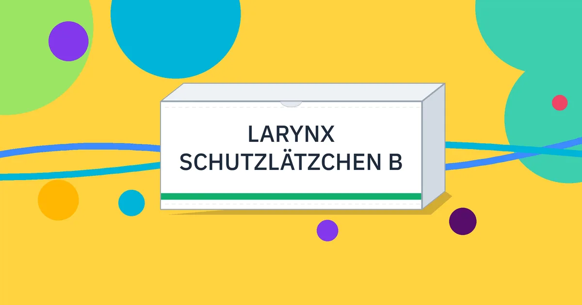 Symbolbild: Packung mit der Aufschrift LARYNX SCHUTZLÄTZCHEN B (PZN 07286910) – Verfügbarkeit und Bezug in Apotheken in Frankfurt am Main