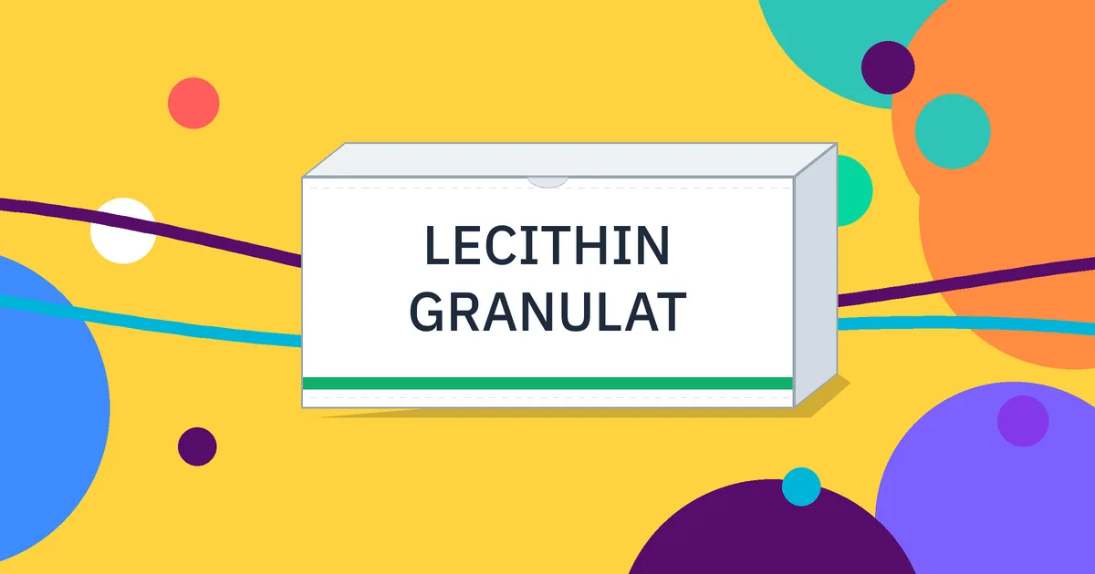 Symbolbild: Packung mit der Aufschrift LECITHIN GRANULAT (PZN 02520809) – Verfügbarkeit und Bezug in Apotheken in Frankfurt am Main