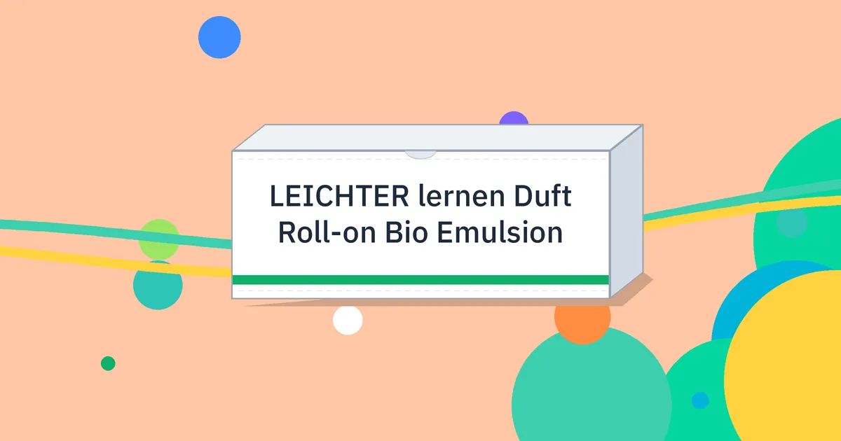 Symbolbild: Packung mit der Aufschrift LEICHTER lernen Duft Roll-on Bio Emulsion (PZN 15201299) – Verfügbarkeit und Bezug in Apotheken in Frankfurt am Main
