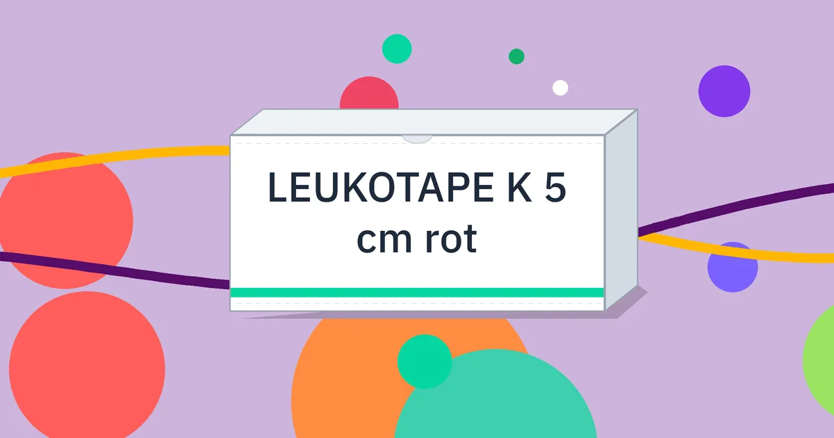 Symbolbild: Packung mit der Aufschrift LEUKOTAPE K 5 cm rot (PZN 12655545) – Verfügbarkeit und Bezug in Apotheken in Frankfurt am Main