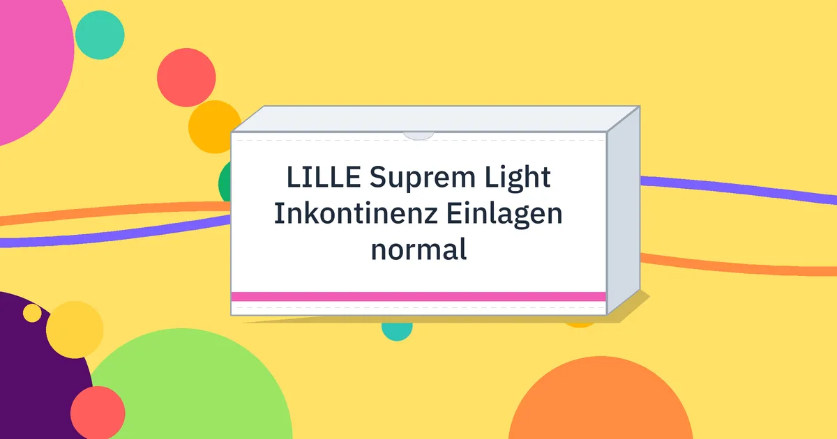 Symbolbild: Packung mit der Aufschrift LILLE Suprem Light Inkontinenz Einlagen normal (PZN 19202404) – Verfügbarkeit und Bezug in Apotheken in Frankfurt am Main