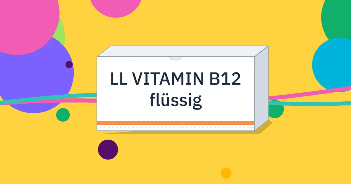 Symbolbild: Packung mit der Aufschrift LL VITAMIN B12 flüssig (PZN 20403993) – Verfügbarkeit und Bezug in Apotheken in Frankfurt am Main