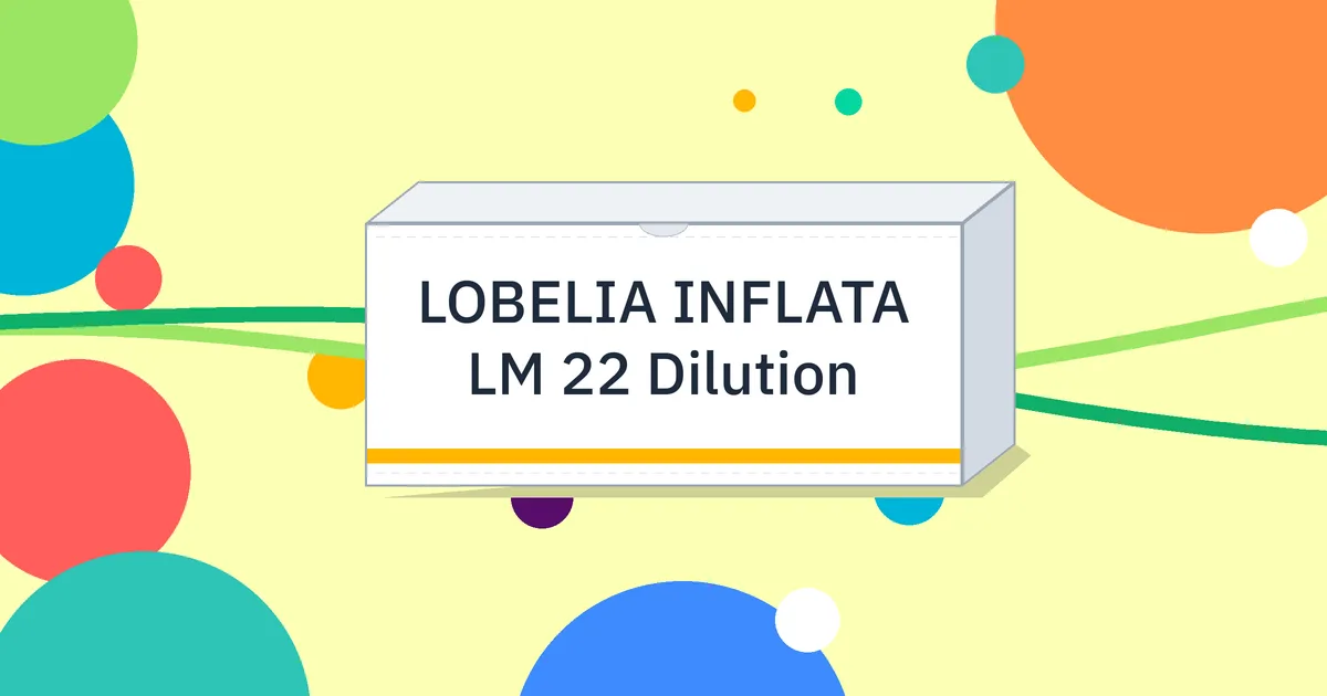Symbolbild: Packung mit der Aufschrift LOBELIA INFLATA LM 22 Dilution (PZN 13533956) – Verfügbarkeit und Bezug in Apotheken in Frankfurt am Main