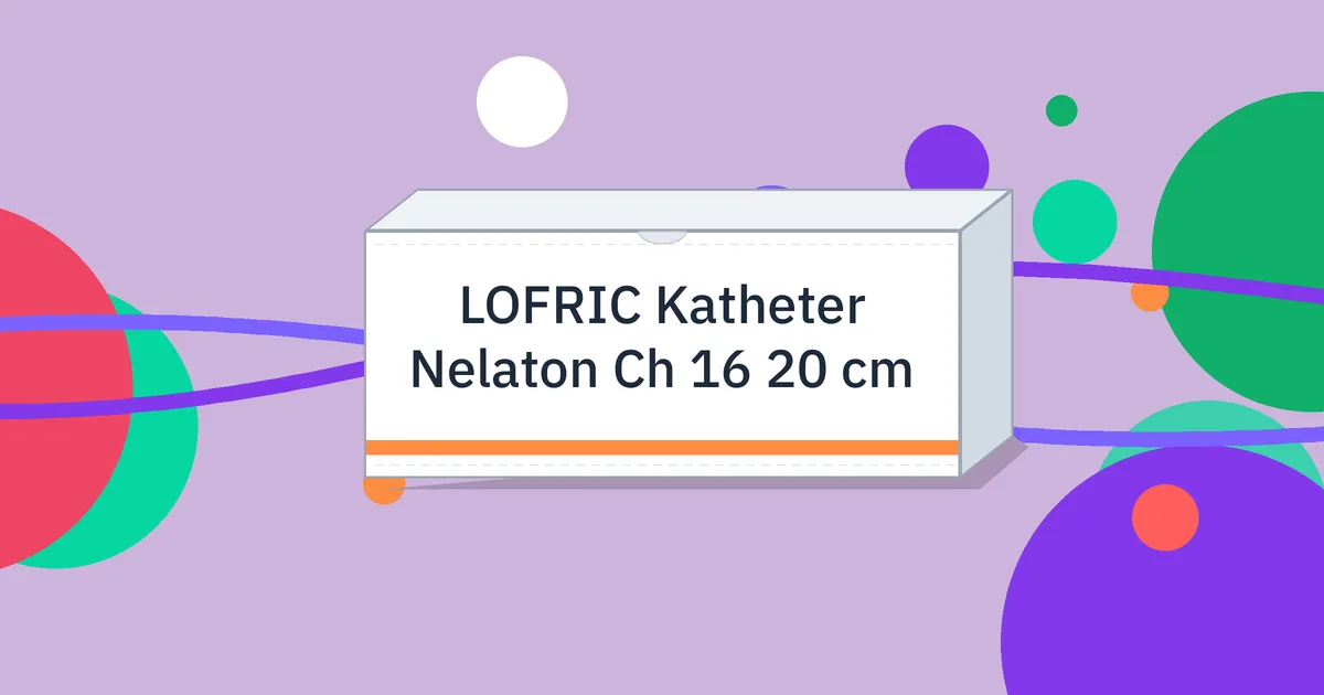 Symbolbild: Packung mit der Aufschrift LOFRIC Katheter Nelaton Ch 16 20 cm (PZN 16668875) – Verfügbarkeit und Bezug in Apotheken in Frankfurt am Main