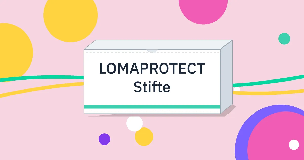 Symbolbild: Packung mit der Aufschrift LOMAPROTECT Stifte (PZN 04439684) – Verfügbarkeit und Bezug in Apotheken in Frankfurt am Main