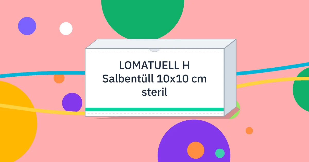 Symbolbild: Packung mit der Aufschrift LOMATUELL H Salbentüll 10x10 cm steril (PZN 12586117) – Verfügbarkeit und Bezug in Apotheken in Frankfurt am Main