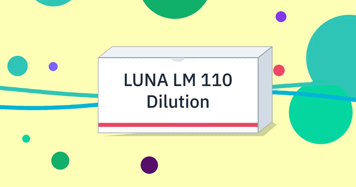Symbolbild: Packung mit der Aufschrift LUNA LM 110 Dilution (PZN 12934216) – Verfügbarkeit und Bezug in Apotheken in Frankfurt am Main