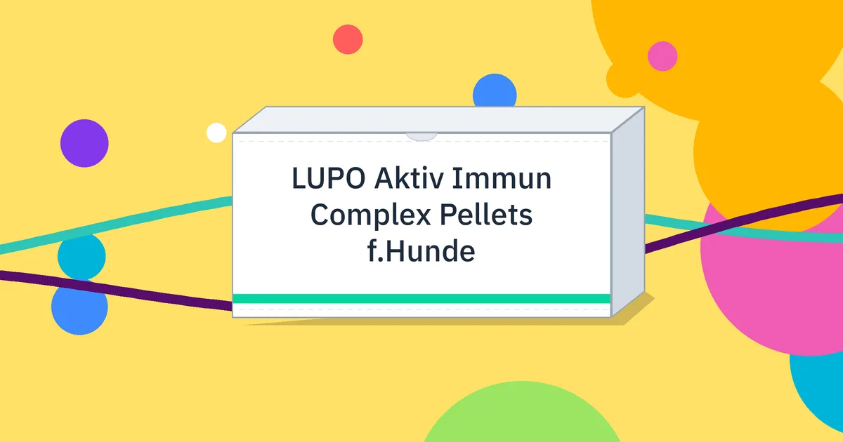 Symbolbild: Packung mit der Aufschrift LUPO Aktiv Immun Complex Pellets f.Hunde (PZN 19251762) – Verfügbarkeit und Bezug in Apotheken in Frankfurt am Main