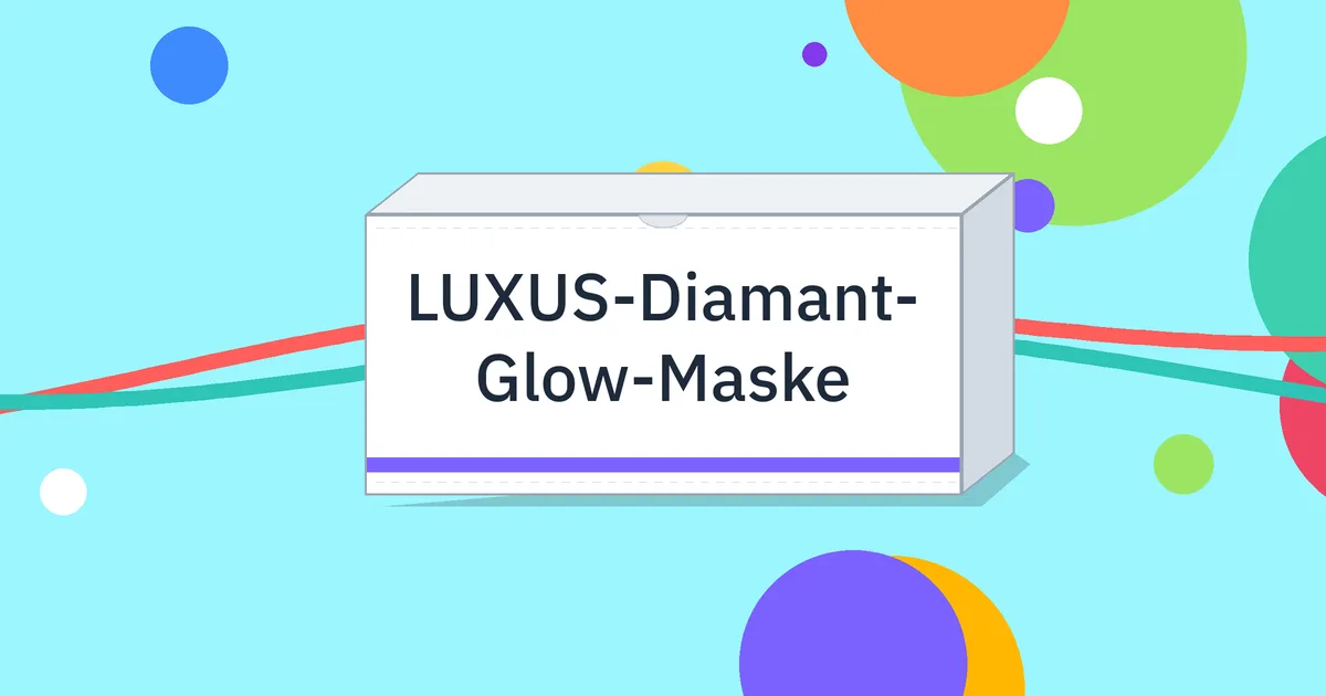 Symbolbild: Packung mit der Aufschrift LUXUS-Diamant-Glow-Maske (PZN 19343122) – Verfügbarkeit und Bezug in Apotheken in Frankfurt am Main