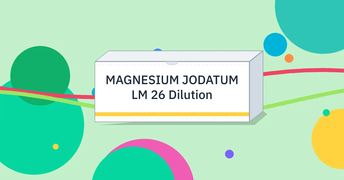 Symbolbild: Packung mit der Aufschrift MAGNESIUM JODATUM LM 26 Dilution (PZN 12938071) – Verfügbarkeit und Bezug in Apotheken in Frankfurt am Main