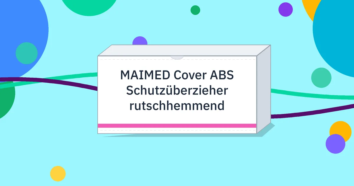 Symbolbild: Packung mit der Aufschrift MAIMED Cover ABS Schutzüberzieher rutschhemmend (PZN 06113900) – Verfügbarkeit und Bezug in Apotheken in Frankfurt am Main