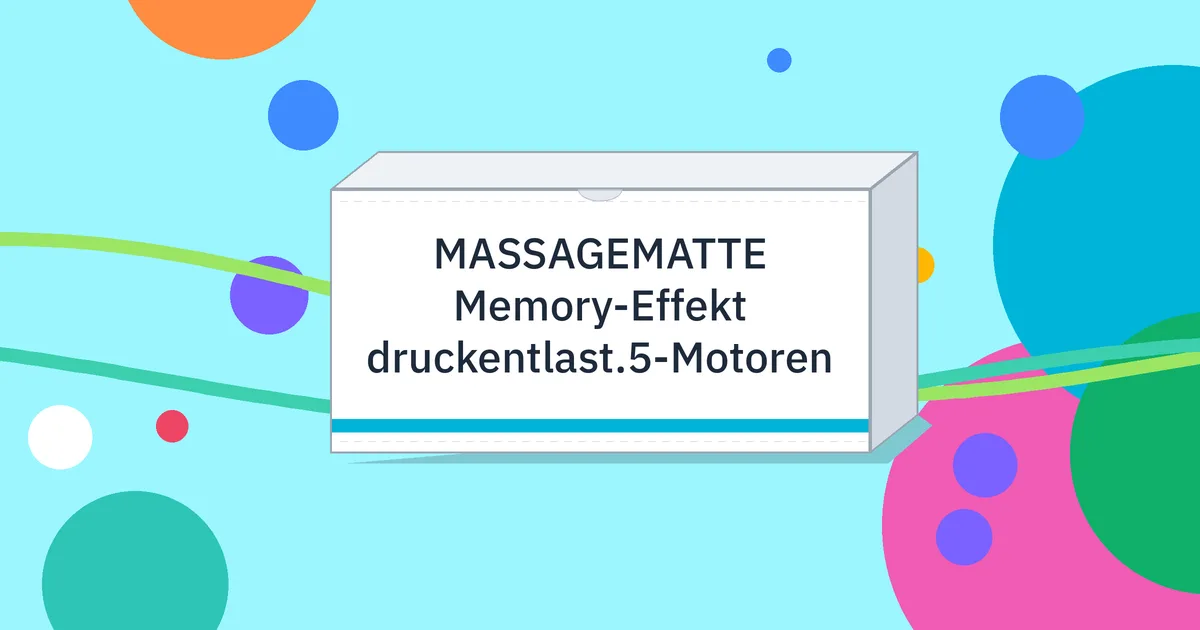 Symbolbild: Packung mit der Aufschrift MASSAGEMATTE Memory-Effekt druckentlast.5-Motoren (PZN 11350430) – Verfügbarkeit und Bezug in Apotheken in Frankfurt am Main