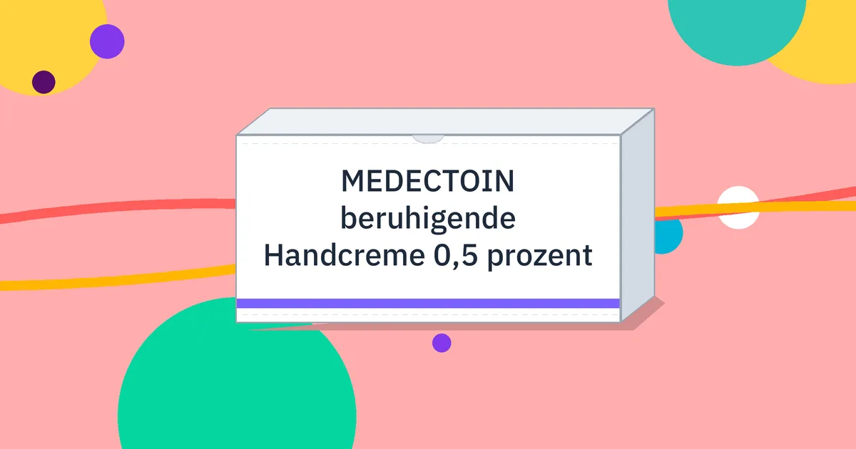 Symbolbild: Packung mit der Aufschrift MEDECTOIN beruhigende Handcreme 0,5 prozent (PZN 20407519) – Verfügbarkeit und Bezug in Apotheken in Frankfurt am Main