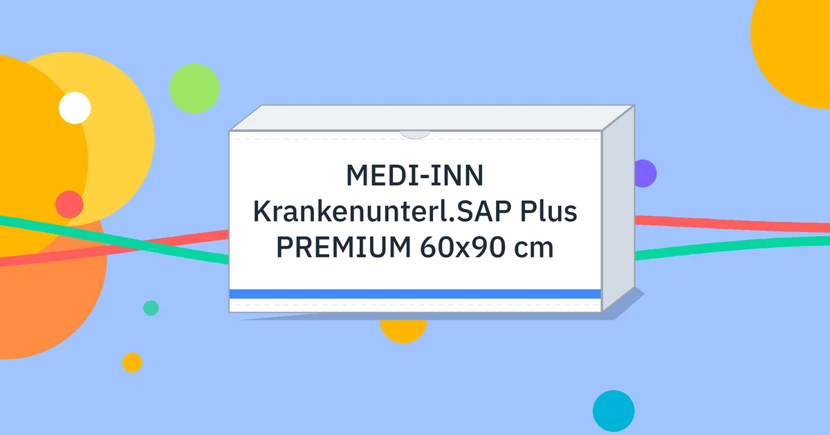 Symbolbild: Packung mit der Aufschrift MEDI-INN Krankenunterl.SAP Plus PREMIUM 60x90 cm (PZN 10188430) – Verfügbarkeit und Bezug in Apotheken in Frankfurt am Main