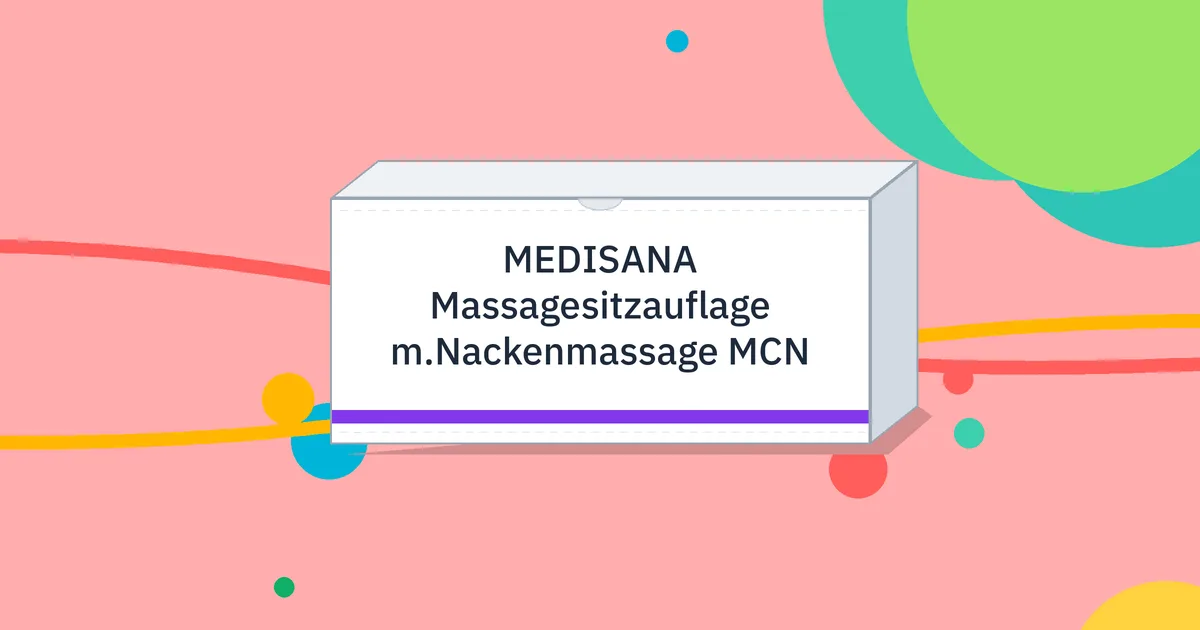 Symbolbild: Packung mit der Aufschrift MEDISANA Massagesitzauflage m.Nackenmassage MCN (PZN 18132682) – Verfügbarkeit und Bezug in Apotheken in Frankfurt am Main