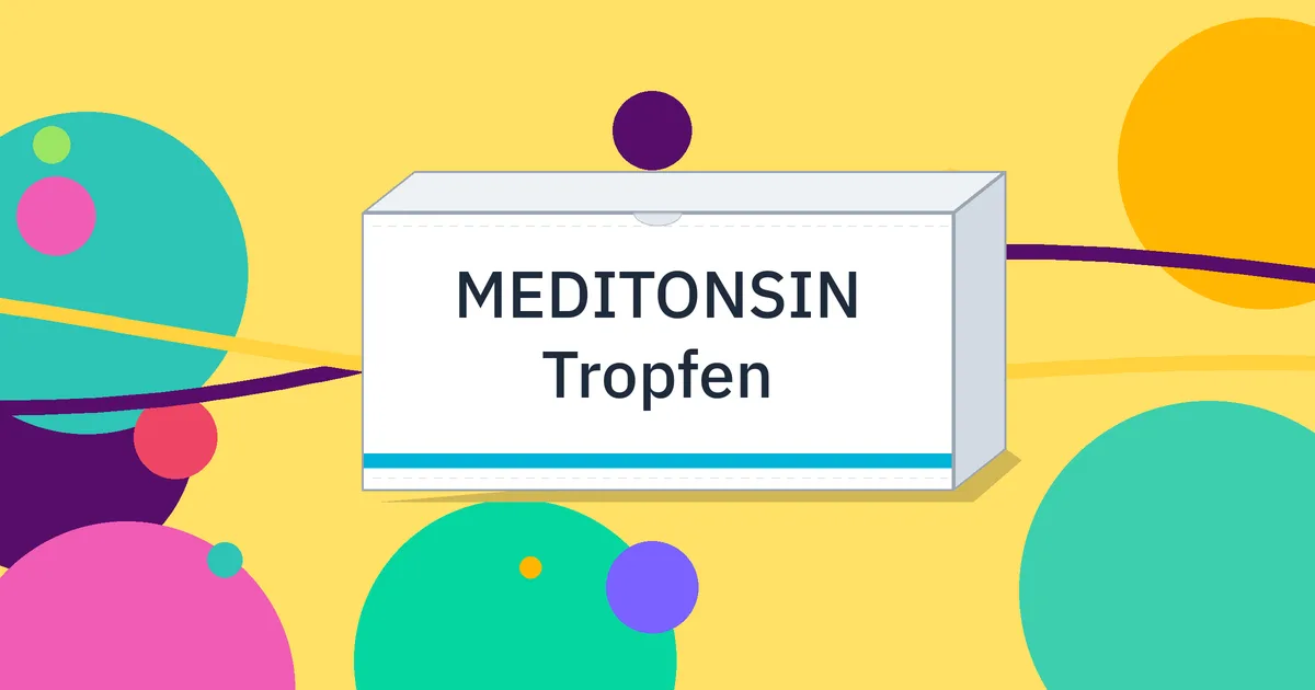 Symbolbild: Packung mit der Aufschrift MEDITONSIN Tropfen (PZN 10192733) – Verfügbarkeit und Bezug in Apotheken in Frankfurt am Main