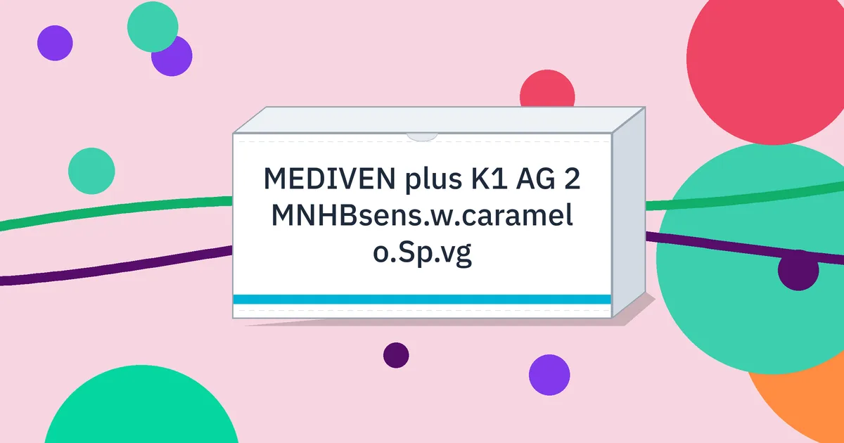 Symbolbild: Packung mit der Aufschrift MEDIVEN plus K1 AG 2 MNHBsens.w.caramel o.Sp.vg (PZN 16072912) – Verfügbarkeit und Bezug in Apotheken in Frankfurt am Main