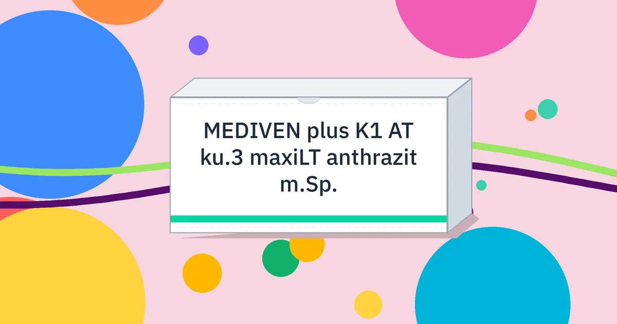 Symbolbild: Packung mit der Aufschrift MEDIVEN plus K1 AT ku.3 maxiLT anthrazit m.Sp. (PZN 15068848) – Verfügbarkeit und Bezug in Apotheken in Frankfurt am Main