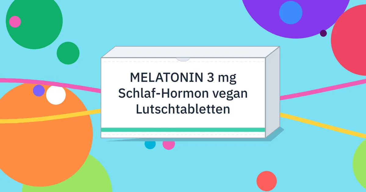 Symbolbild: Packung mit der Aufschrift MELATONIN 3 mg Schlaf-Hormon vegan Lutschtabletten (PZN 18238707) – Verfügbarkeit und Bezug in Apotheken in Frankfurt am Main