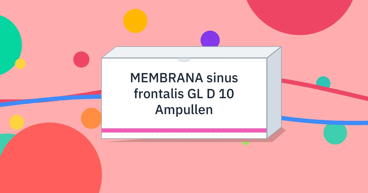 Symbolbild: Packung mit der Aufschrift MEMBRANA sinus frontalis GL D 10 Ampullen (PZN 03356393) – Verfügbarkeit und Bezug in Apotheken in Frankfurt am Main