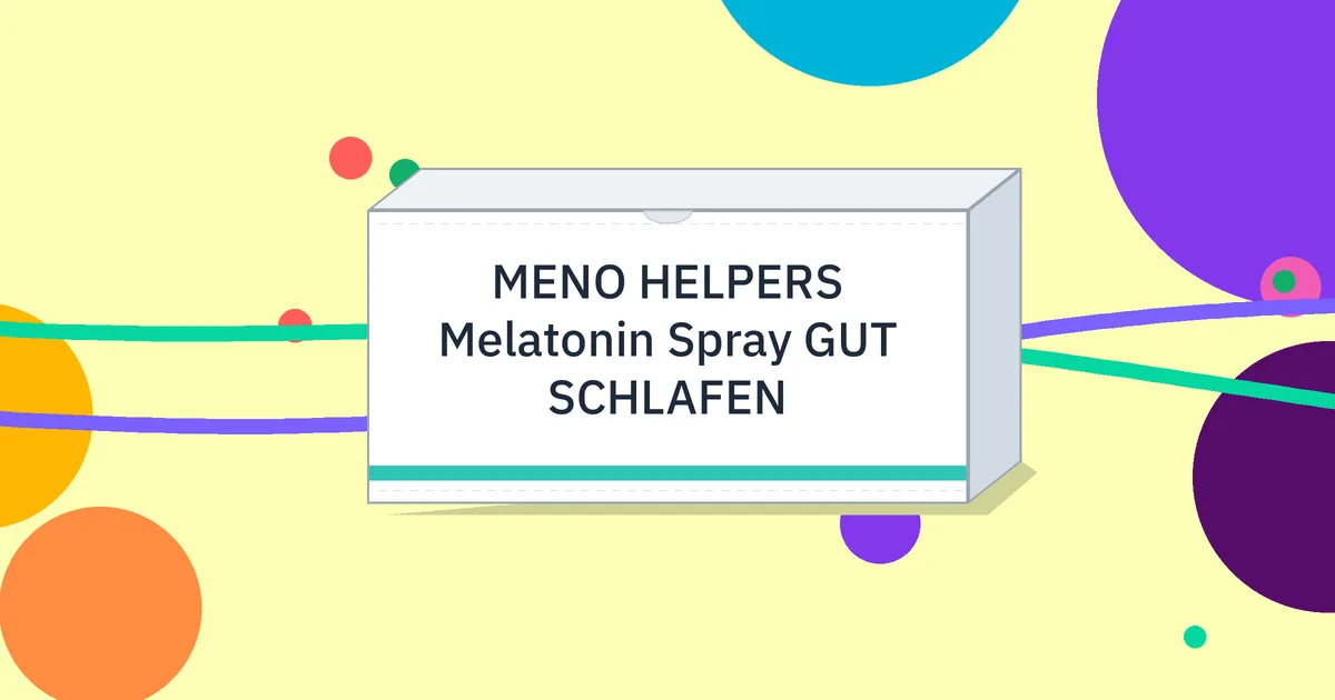 Symbolbild: Packung mit der Aufschrift MENO HELPERS Melatonin Spray GUT SCHLAFEN (PZN 19834386) – Verfügbarkeit und Bezug in Apotheken in Frankfurt am Main
