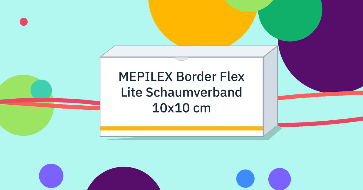 Symbolbild: Packung mit der Aufschrift MEPILEX Border Flex Lite Schaumverband 10x10 cm (PZN 20420129) – Verfügbarkeit und Bezug in Apotheken in Frankfurt am Main