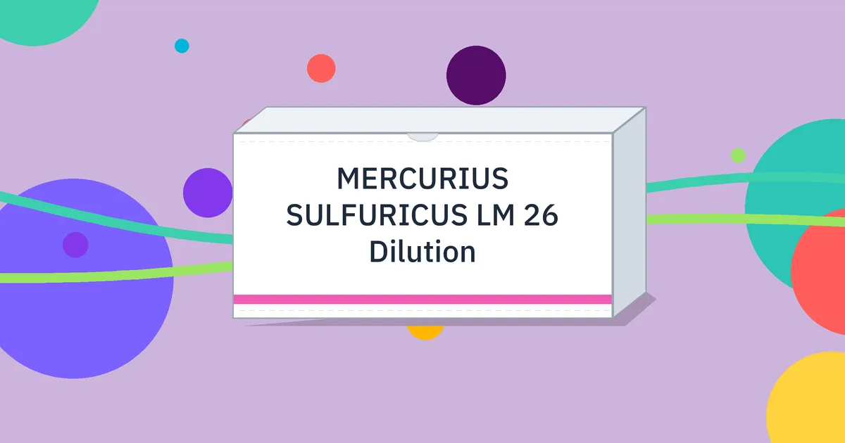 Symbolbild: Packung mit der Aufschrift MERCURIUS SULFURICUS LM 26 Dilution (PZN 12954710) – Verfügbarkeit und Bezug in Apotheken in Frankfurt am Main
