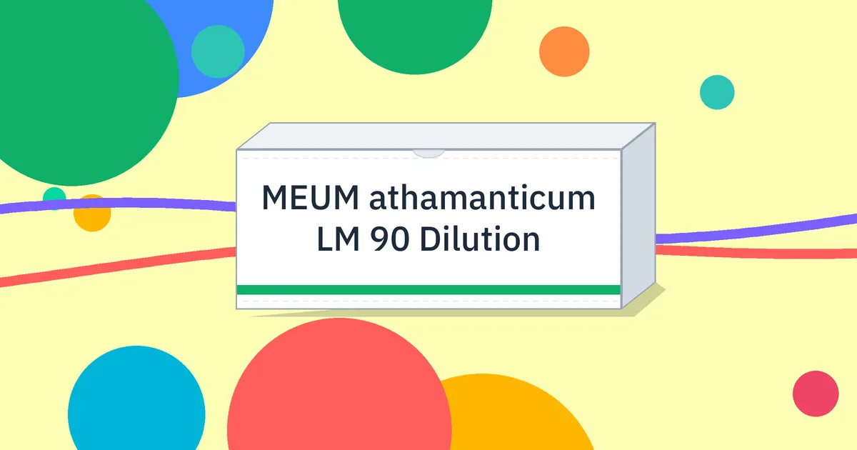 Symbolbild: Packung mit der Aufschrift MEUM athamanticum LM 90 Dilution (PZN 13607761) – Verfügbarkeit und Bezug in Apotheken in Frankfurt am Main