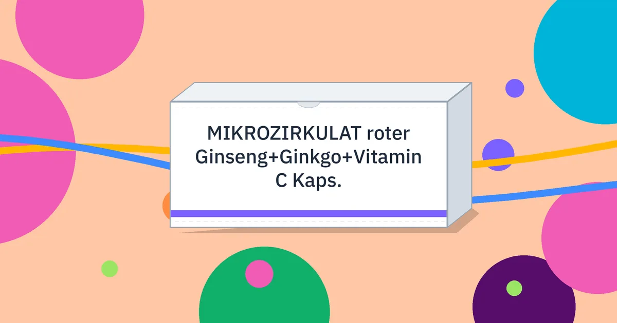 Symbolbild: Packung mit der Aufschrift MIKROZIRKULAT roter Ginseng+Ginkgo+Vitamin C Kaps. (PZN 20113870) – Verfügbarkeit und Bezug in Apotheken in Frankfurt am Main