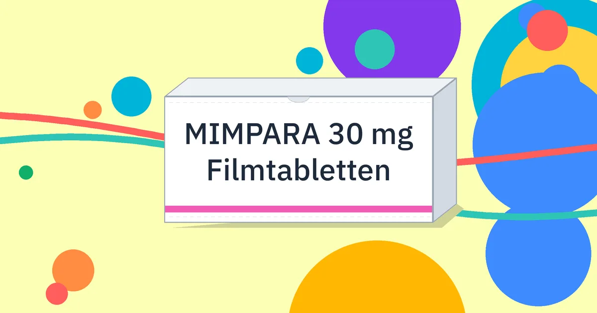 Symbolbild: Packung mit der Aufschrift MIMPARA 30 mg Filmtabletten (PZN 17437008) – Verfügbarkeit und Bezug in Apotheken in Frankfurt am Main