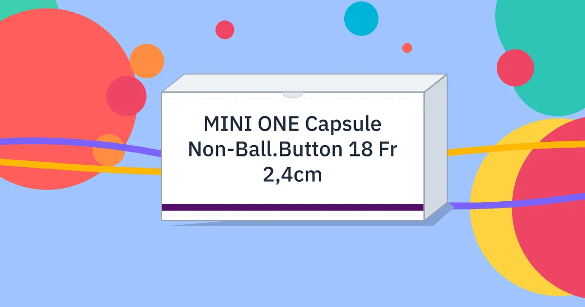Symbolbild: Packung mit der Aufschrift MINI ONE Capsule Non-Ball.Button 18 Fr 2,4cm (PZN 14343809) – Verfügbarkeit und Bezug in Apotheken in Frankfurt am Main