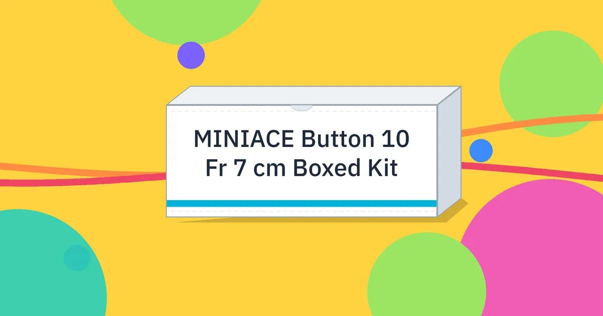Symbolbild: Packung mit der Aufschrift MINIACE Button 10 Fr 7 cm Boxed Kit (PZN 16953274) – Verfügbarkeit und Bezug in Apotheken in Frankfurt am Main