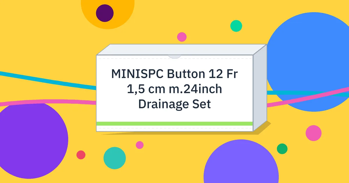 Symbolbild: Packung mit der Aufschrift MINISPC Button 12 Fr 1,5 cm m.24inch Drainage Set (PZN 20821549) – Verfügbarkeit und Bezug in Apotheken in Frankfurt am Main