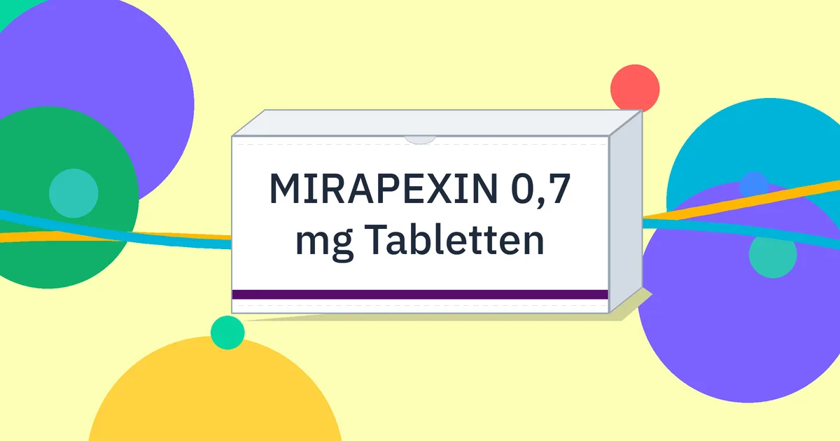 Symbolbild: Packung mit der Aufschrift MIRAPEXIN 0,7 mg Tabletten (PZN 02031507) – Verfügbarkeit und Bezug in Apotheken in Frankfurt am Main
